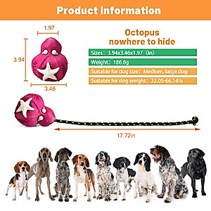 ROYAL PETS USA Indestructible, Durable & Tough Octopus Dog Chew Toy for Aggressive Chewers. Slow Treat Dispensing Interactive Toys for Small, Medium & Large Breed with 100% Natural Rubber & Flavor.