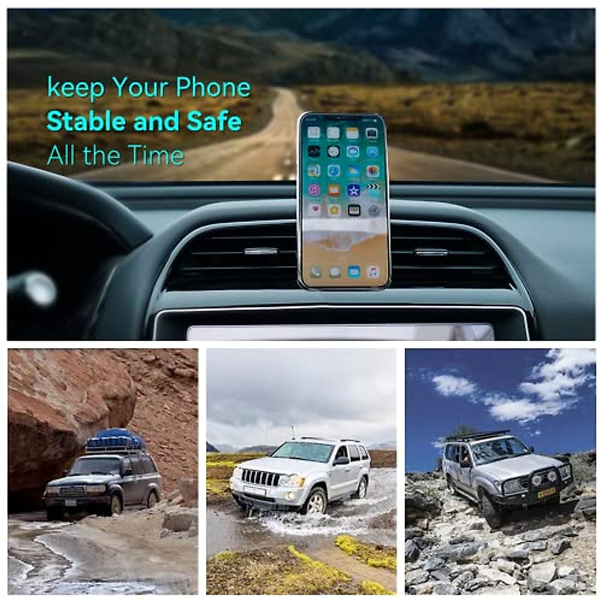 KUCOK Car Phone Holder Mount Magnetic Custom Fit for Audi Q5 2009-2017,Car Phone Stand Invisible Fit for Audi Air Vent Dashboard,Hands Free Car Phone Cradles for 3-7 Inch Phone