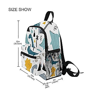 Cute Kid's Toddler Backpack Dinosaur Schoolbag for Boys Girls,Kindergarten Children Bag Preschool Nursery Travel Bag with Chest Clip((Dino Scandinavian Style))