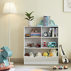TOYMATE Toy Organizers and Storage, Kids Bookshelf and Bookcase for Playroom, Bedroom, Reading Nook, Toddler's Room, Nursery