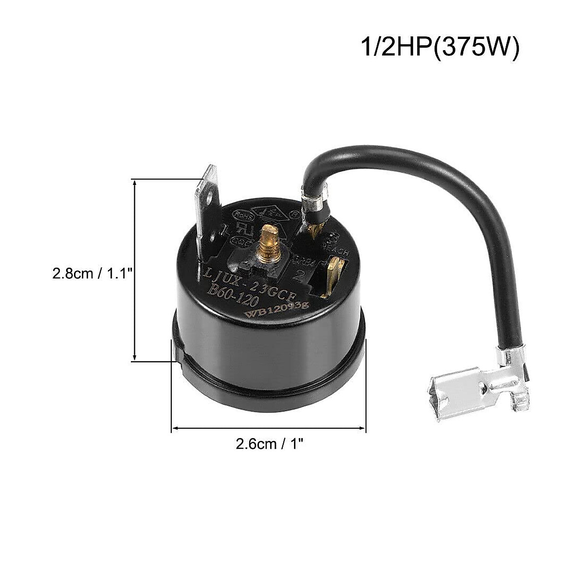 Tolxh Replacement Part NEW 1/2HP 375W Refrigerator Thermal Overload Protector Compressor