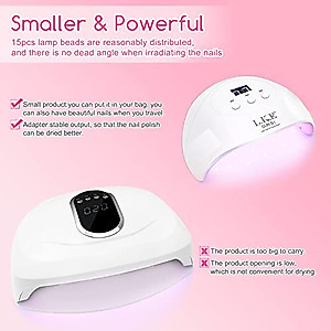 UV Light for Nails,UV LED Nail Lamp,Wisdompark Nail Dryer 72 W Professional Nail UV Light for Gel Polish with Adapter Gel Nails 3 Timers (Large)