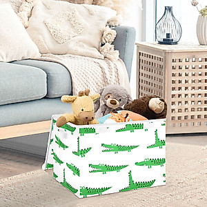 Clothes Storage Bins for Home Funny Alligator Crocodile Cube Storage Bin Foldable Fabric Chests