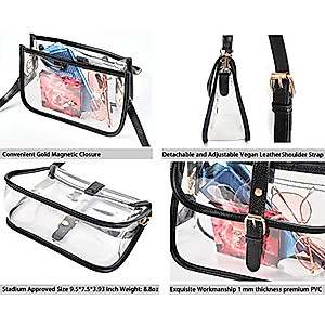 Y&R Direct Clear Saddle Crossbody Bag Gift for Women Clear Purses for Stadium Concert Gameday Magnetic Closure