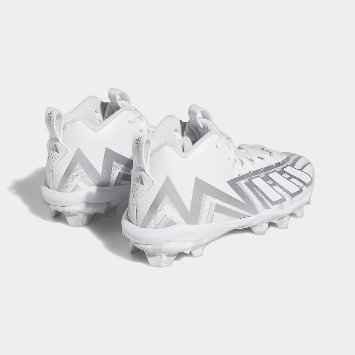 adidas Freak Spark 23 Molded Football Shoe, White/White/Silver Metallic, 2.5 US Unisex Little Kid