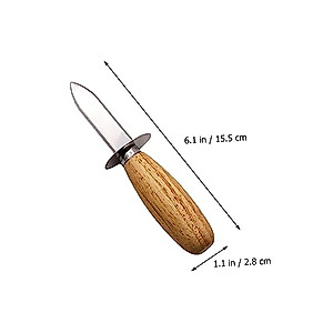 HEMOTON Seafood Tools 2pcs Stainless Steel Oyster Knife Stainless Steel Cutter Seafood Opener Open Shell Tool Stainless Steel Knives Utility Knife Stainless Steel, Wood Oyster Cutter