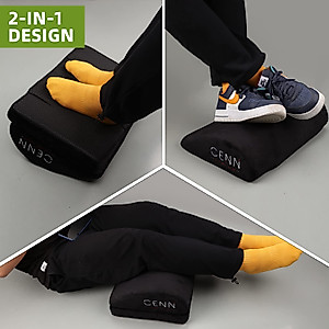 Wedge Shaped Under Desk Footrest – Memory Foam Home and Office Foot Rest Velvet Leg Rest Adjustable Foot Rest Under Desk