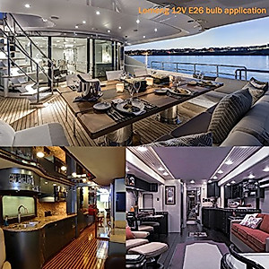 12V LED Light Bulb 7W 630Lm AC/DC10-30Volt Low Voltage E26 Base (2700K Warm White) 40-60 Watt A19 Bulbs Equivalent,Landscape Garden Yard, 12volt Battery Power System Off Grid Solar Lighting,6 Pack