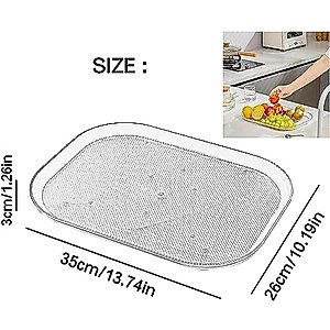 Square Lazy Susan for Refrigerator, Lazy Susan Turntable Organizer for Refrigerator, Countertop Condiment Storage Rack, Household Rotating Storage Rack for Kitchen. (13.8 X 10.2 in)