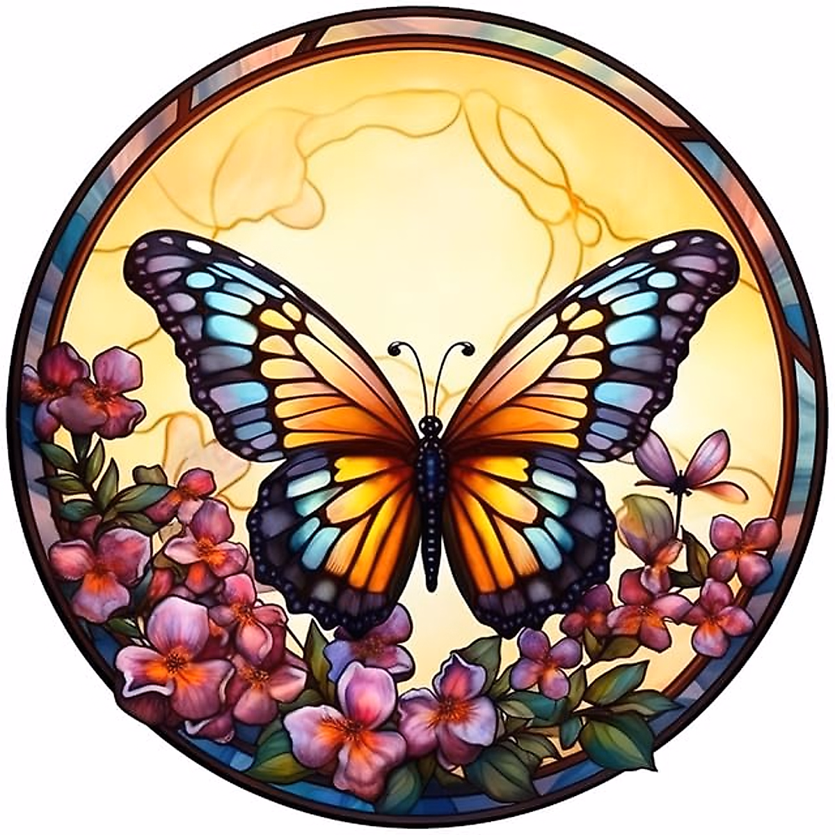 Euibziy Diamond Painting Kits for Adults Butterfly Stained Glass Diamond Art Kits for Kids Beginner DIY 5D Full Drill Crystal Rhinestone Arts and Crafts Gem ArDots Home Wall Decor 12x12 inch