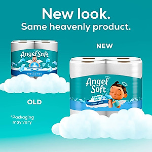 Angel Soft Toilet Paper with Fresh Linen Scented Tube, 48 Mega Rolls = 192 Regular Rolls, Soft and Strong Toilet Tissue