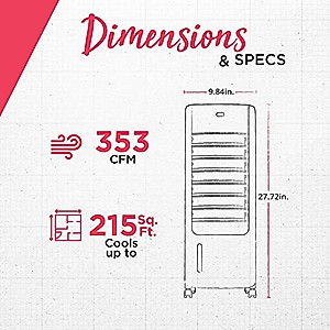 Frigidaire Evaporative Air Cooler and Heater | 373 CFM | Energy Efficient Eco-Friendly Cooling, Removable 1.45 Gallon Water Tank, Honeycomb Pad Cooling, Remote Control, and Timer