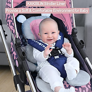 KAKIBLIN 2 in 1 Stroller Insert, Baby Car Seat Insert Newborn Head and Body Support Pillow Toddler Stroller Cushion for Baby Washable Baby Stroller Padding for Newborn, Pink