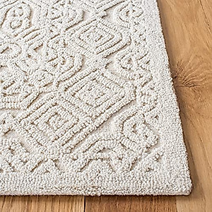 SAFAVIEH Textural Collection 8' x 10' Ivory TXT101A Handmade Premium Wool Area Rug