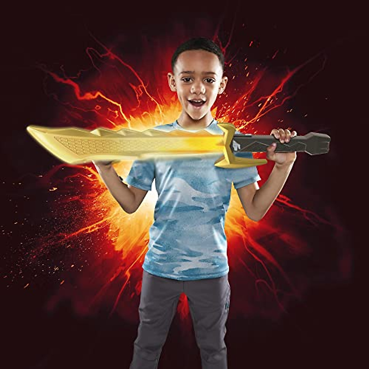 Power Rangers Dino Fury Megafury Saber, Toy Sword with Motion-Activated Light and Sound FX, Superhero Toys, Interactive Toys for 5 Year Old Boys and Girls and Up