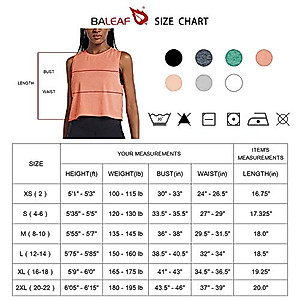 BALEAF Women's Tops Workout Tank Top Crop Tops Cropped Athletic Gym Muscle Shirts Yoga Trendy Heather Coral M