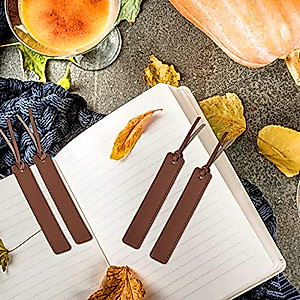 10 Pieces Leather Bookmarks Handmade Genuine Leather Page Markers Personalized Leather Bookmarks for Book Reading Bookworm Book Lovers Readers Writers Accessories (Brown)
