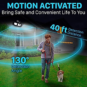 TBI Security Solar Lights Outdoor 216 LED 2200LM, 6500K, 7W - Extra-Wide Adjustable 360° 3 Heads with 3 Modes, Wireless Motion Sensor 40ft - Waterproof IP65 Spot Flood Lights Solar Powered 2200mah