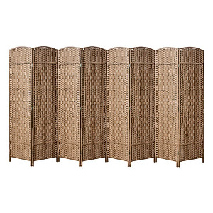 Cocosica 8 Panel Room Divider,6Ft Folding Privacy Screen,Tall - Extra Wide Foldable Panel Partition Wall Divider with Diamond Double-Weaved Hand-Woven Design Room Screen Divider