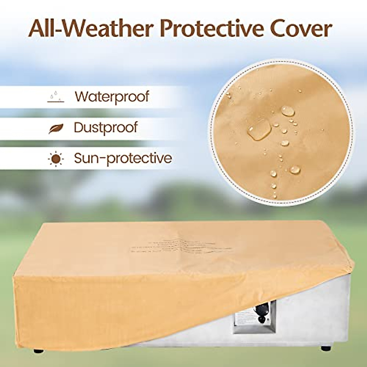 Giantex Outdoor Fire Pits 48-Inch - Rectangle Patio Propane Gas Fire Pit Table W/ Lava Rocks & Protective Cover, 40,000 BTU Heat Output, Deck Firepit for Outside, Backyard, Poolside, Garden, Gray