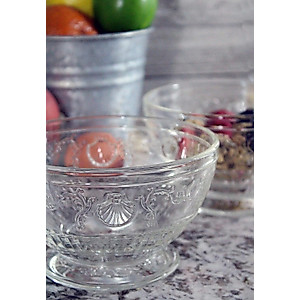 La Rochere Set of 6, Versailles 9 oz Small Bowls, Clear