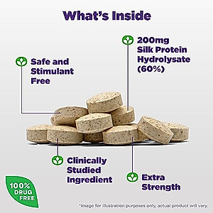 Natrol Cognium Memory Extra Strength Silk Protein Hydrolysate 200mg, Dietary Supplement for Brain Health and Memory Support, 60 Tablets, 30 Day Supply