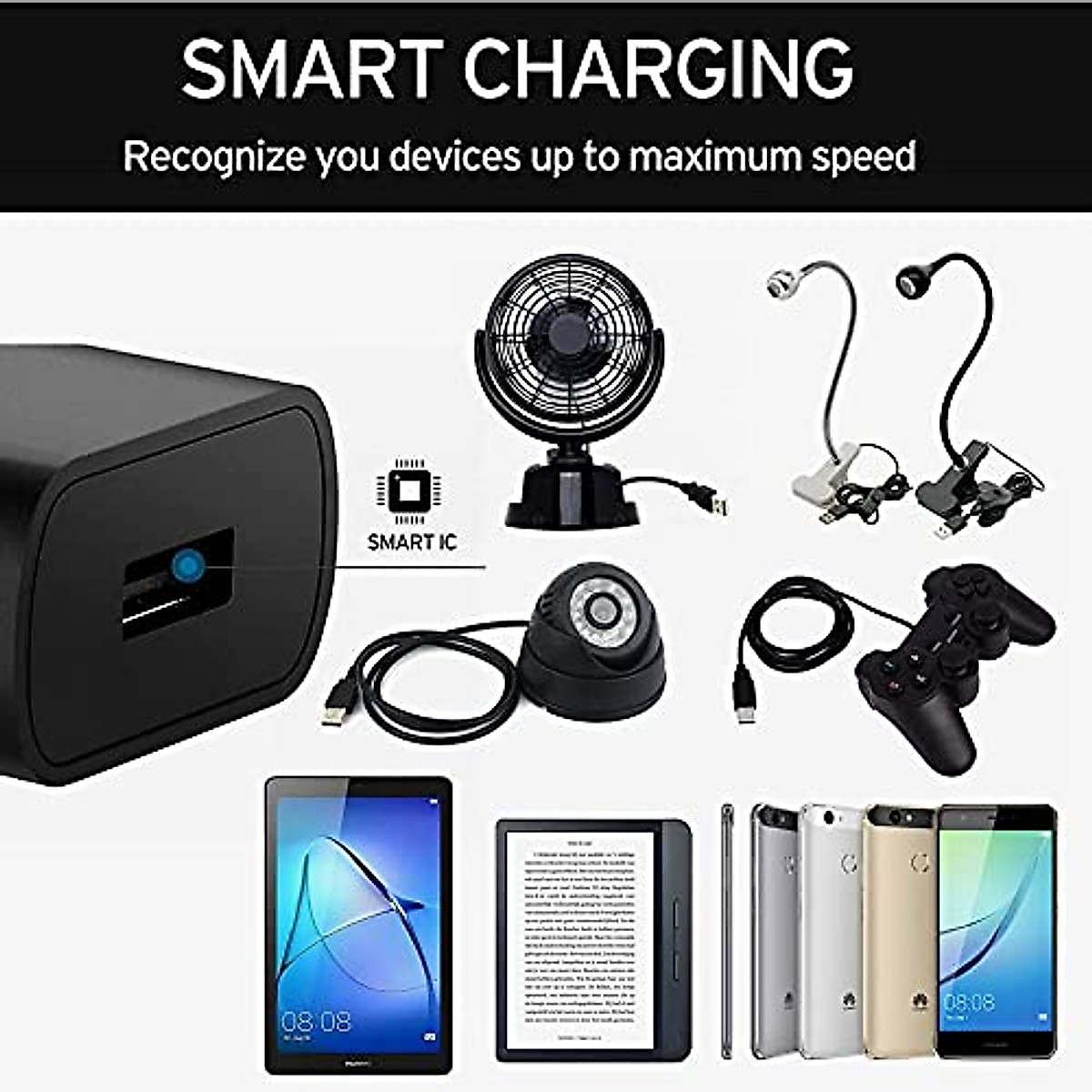 Yuxh One Port USB Charger 5V 1.5A USB Wall Plug 1500mA Wall Charger Compatible with All 5V 1A USB Wall Chargers,UL Listed