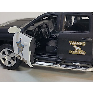 KiNSMART 2014 Chevrolet Silverado LTZ Crew Cab 4x4 1:46 Scale 5 Inch Diecast Metal Model Pick-up Interceptor Truck Police K9 Unit