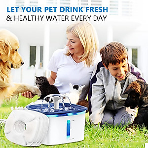 Premium Pet Fountain Filter Set,14 Pack Replacement Filters & 14 Pack Filtration System Replacement Pre-Filter Sponges for Veken 95oz and 67oz Automatic Pet Fountain Cat&Dog Water Fountain