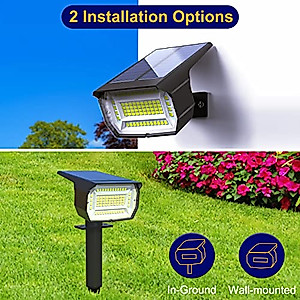 Solar Spot Lights Outdoor, 6 Pack IP65 Solar Lights Outdoor Waterproof 72 LEDs Solar Landscape Spotlights,Auto On/Off 3 Lighting Modes Outdoor Solar Garden Lights for Yard, Patio, Pathway -Cool White