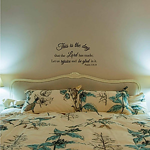 This is The Day That The Lord has Made Let us Rejoice and be Glad in it Psalm 118:24 - Carved Pure Vinyl Wall Decal Bible Verse Christian Quotes Room Art Letters Décoration