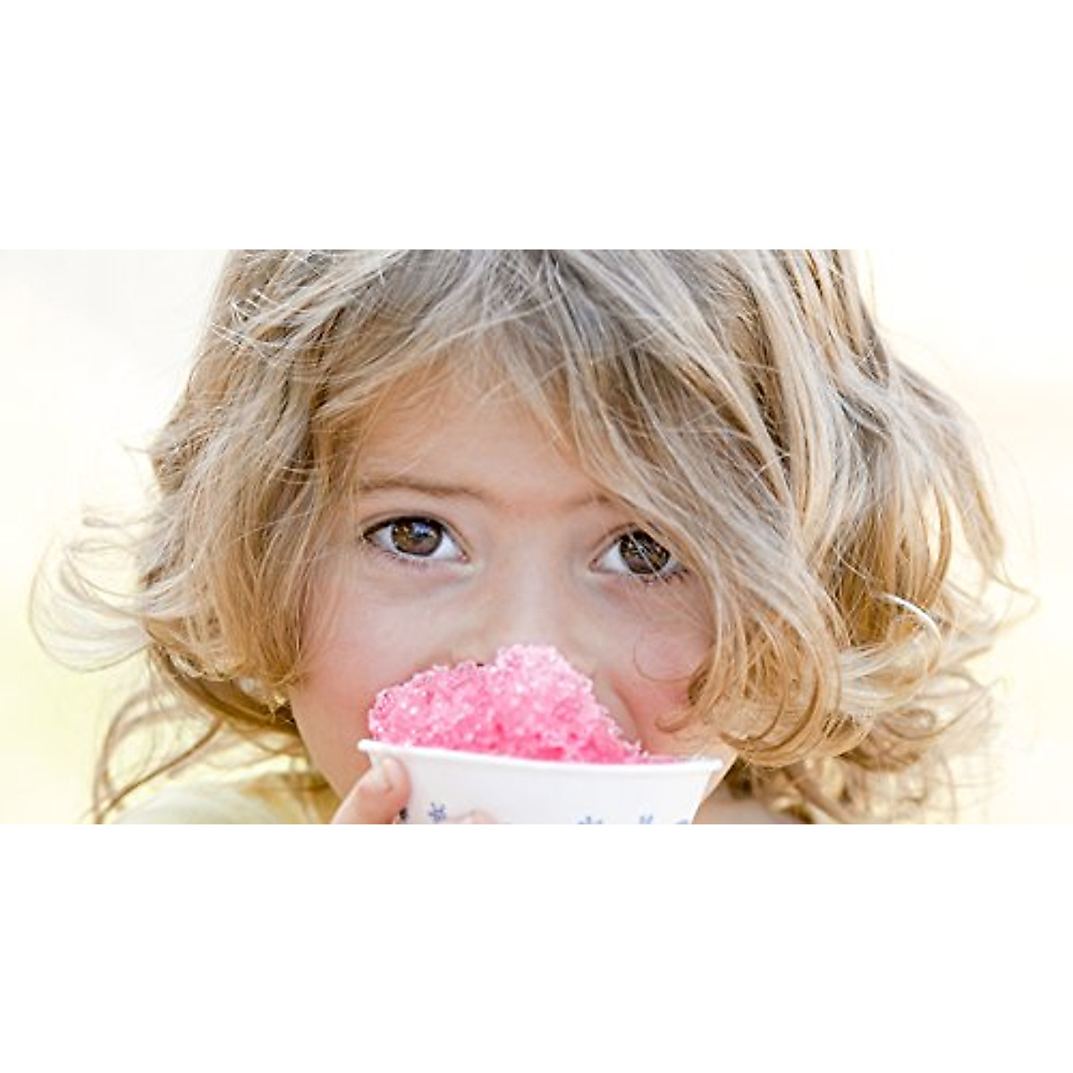 Nostalgia Snow Cone Shaved Ice Machine - Retro Cart Slushie Machine Makes 48 Icy Treats - Includes Metal Scoop, Storage Compartment, Wheels for Easy Mobility - White, Blue