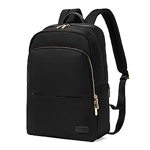 Shaelyka Lightweight Laptop Backpack for Women, Fit for 14 inches Laptop, Water-resistant Travel Backpack, Black