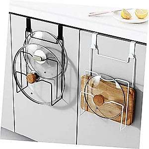 YARNOW Kitchen Cabinet Door Lid Holder Cutting Board Holder Stand Pan Lid Holder Metal Brackets Pans Organizer Rack Wall Mounted Lid Rack Pot Lids Holder Pot Lid Holder for Kitchen Iron