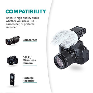 Movo/Sevenoak Camera Stereo Camera Microphone - Condenser Video Mic with 90°-120° Adjustable Directional Mic Capsules - Compatible with Sony, Nikon, and Canon DSLR Cameras