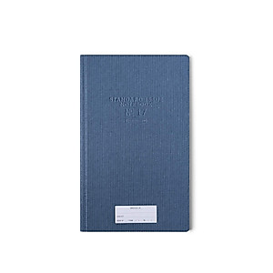 DesignWorks Ink Standard Issue No. 17 Hardcover Cloth Blue 7.25" x 11.75" Tall Notebook Journal with 96 Lined Pages - Perfect for Office Work, Writing, and Journaling