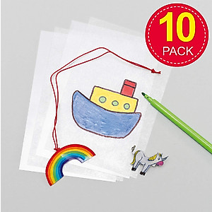Baker Ross-AF105 Super Shrink Sheets, Perfect for Children to Decorate and Create Art Projects, Ideal for Home, Craft Groups, Party Crafting and More (Pack of 10)-Transparent