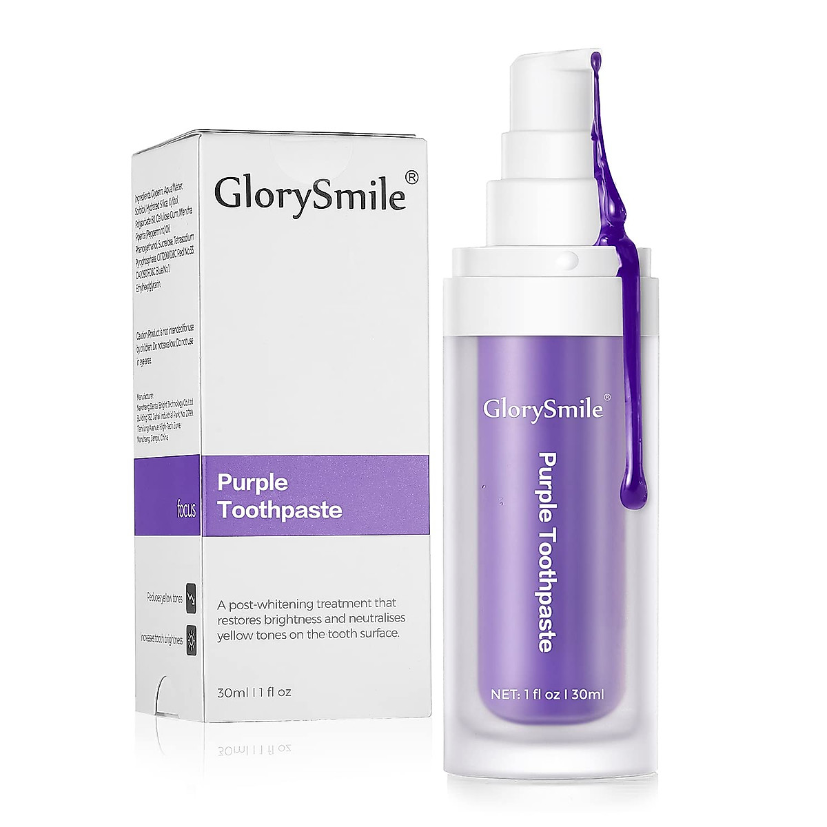 Dental Purple Toothpaste for Teeth Whitening, Tooth Stain Removal, Tooth Paint Booster for Brightness and Reduce Yellowing