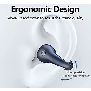 FAIIVE Wireless Ear Clip Bone Conduction Headphones, Open Ear Mini Wireless Bluetooth Ear Clip Bone Conduction Running Sports Headphones (Khaki)