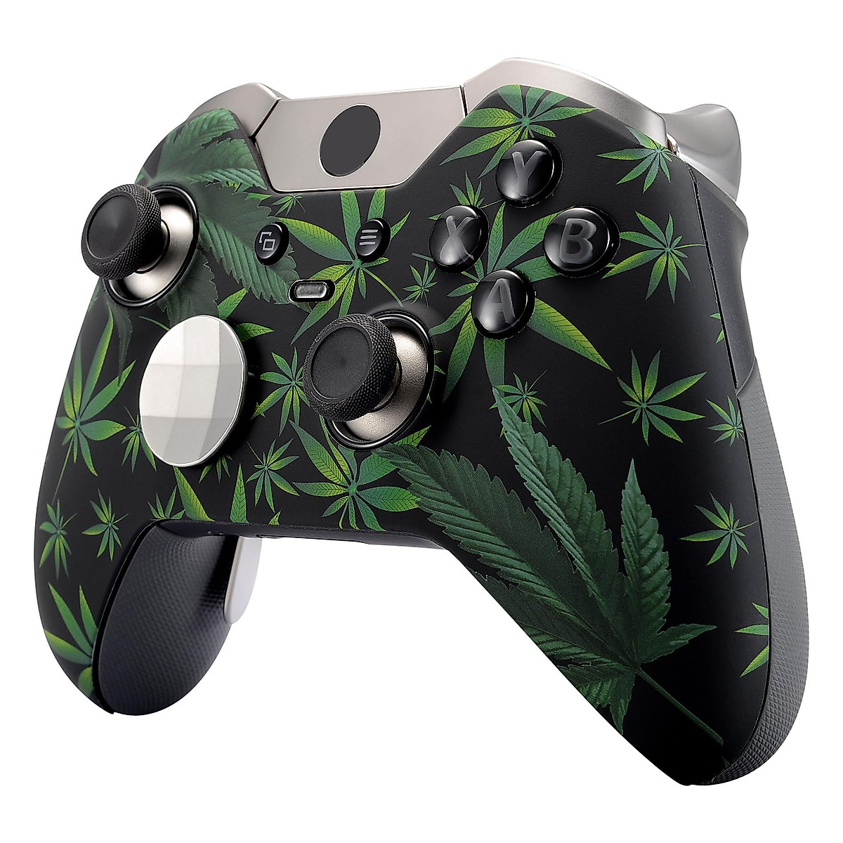eXtremeRate The Great Wave Patterned Front Housing Shell Faceplate for Xbox One Elite Controller Model 1698 with Thumbstick Accent Rings - Controller NOT Included