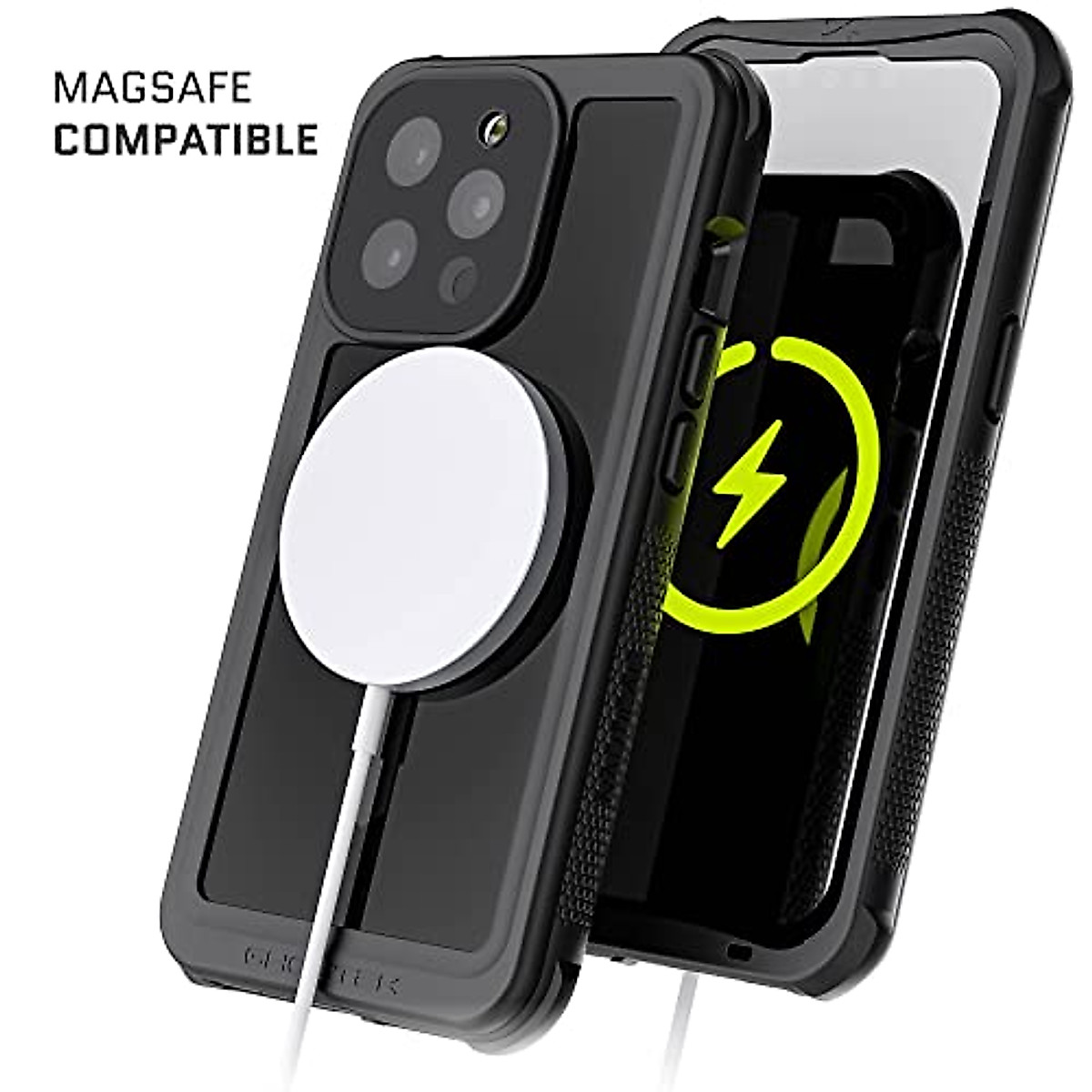 Ghostek NAUTICAL iPhone 13 mini Case Waterproof with Screen Protector, Belt Clip Holster, and MagSafe Magnet Built-in Protective Full Body Cover Designed for 2021 Apple iPhone13mini (5.4 inch) (Black)