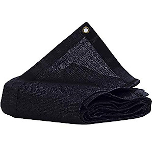 JTsuncover- 90% Heavy Duty Shade Cloth Mesh Sun Block Fabric with Grommets for Garden Cover Flowers Plants Patio Lawn Black 6ft X 16ft