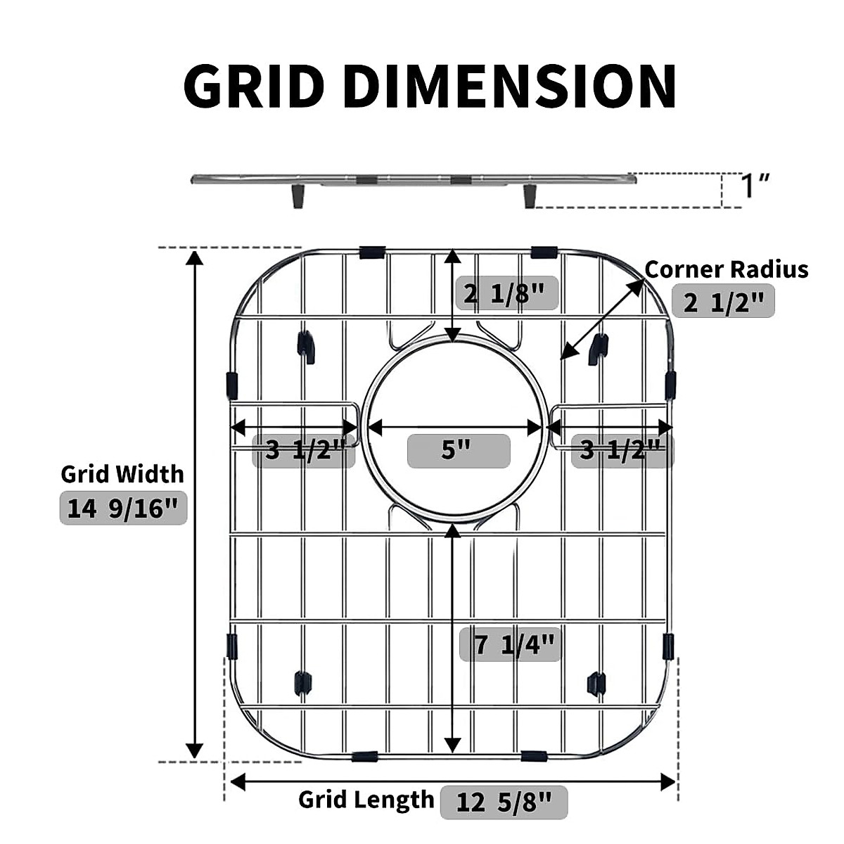Sink Protectors for Kitchen Sink Stainless Steel- 14.6x12.6 Sink Grid for Bottom of Kitchen Sink - Farmhouse Metal Sink Rack for Bottom of Farm Kitchen Sink