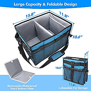 Large Grill and Picnic Caddy, Equipped with Paper Towel Holder, Condiments, Barbecue Utensils, Plate, Easy Carry Griddle Caddy, Must Haves for Outdoors Tailgating Accessories, Camper, Travel, Car, RV
