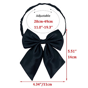 SYAYA Pre Adjustable Women Bow Tie, Girls Necktie Bowtie For Japanese Uniform/Fairy Godmother, Christmas/Cosplay/Party B1(black)