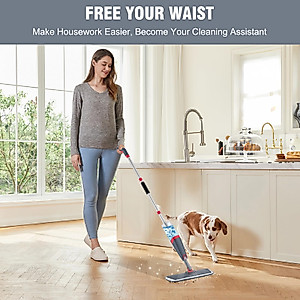 NileHome Spray Mops for Floor Cleaning, Microfiber Spray Mop with 580ml Refillable Bottle and 3 Replacement Pads Floor Mop for Household or Commercial Use Dust Mop for Hardwood Laminate Tile Ceramic