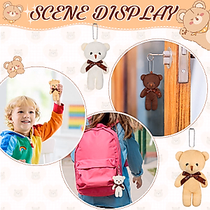 Libima 60 Pcs Mini Bear Baby Shower Decorations Bear Baby Shower Favors Bear Party Supplies Souvenirs 4.7" Tiny Soft Stuffed Plush Bears Bulk with Thank You Tag and Heart Organza Bag (Brown Series)