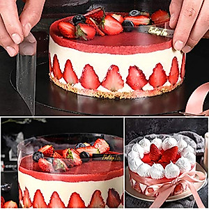 Picowe Cake Ring Set, 6 to 12inches Adjustable Stainless Steel Cake Ring, 5.5 x 400inch Mousse Cake Acetate Sheet Mousse Cake Mold (2 Pack New)