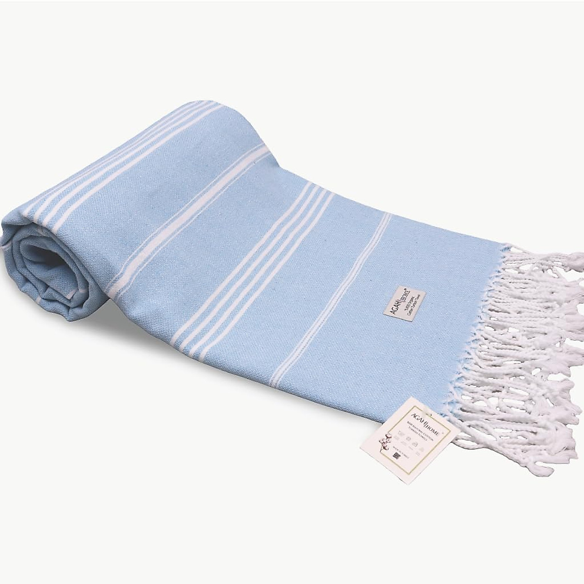 Beach Towel for Bathroom - Travel Beach Towel for Adults - Turkish Beach Towel - Sand Resistant Beach Towels for Vacation - Thin, Large and Quick Dry Beach Towel - 40' × 70' (Sultan-Light Blue)