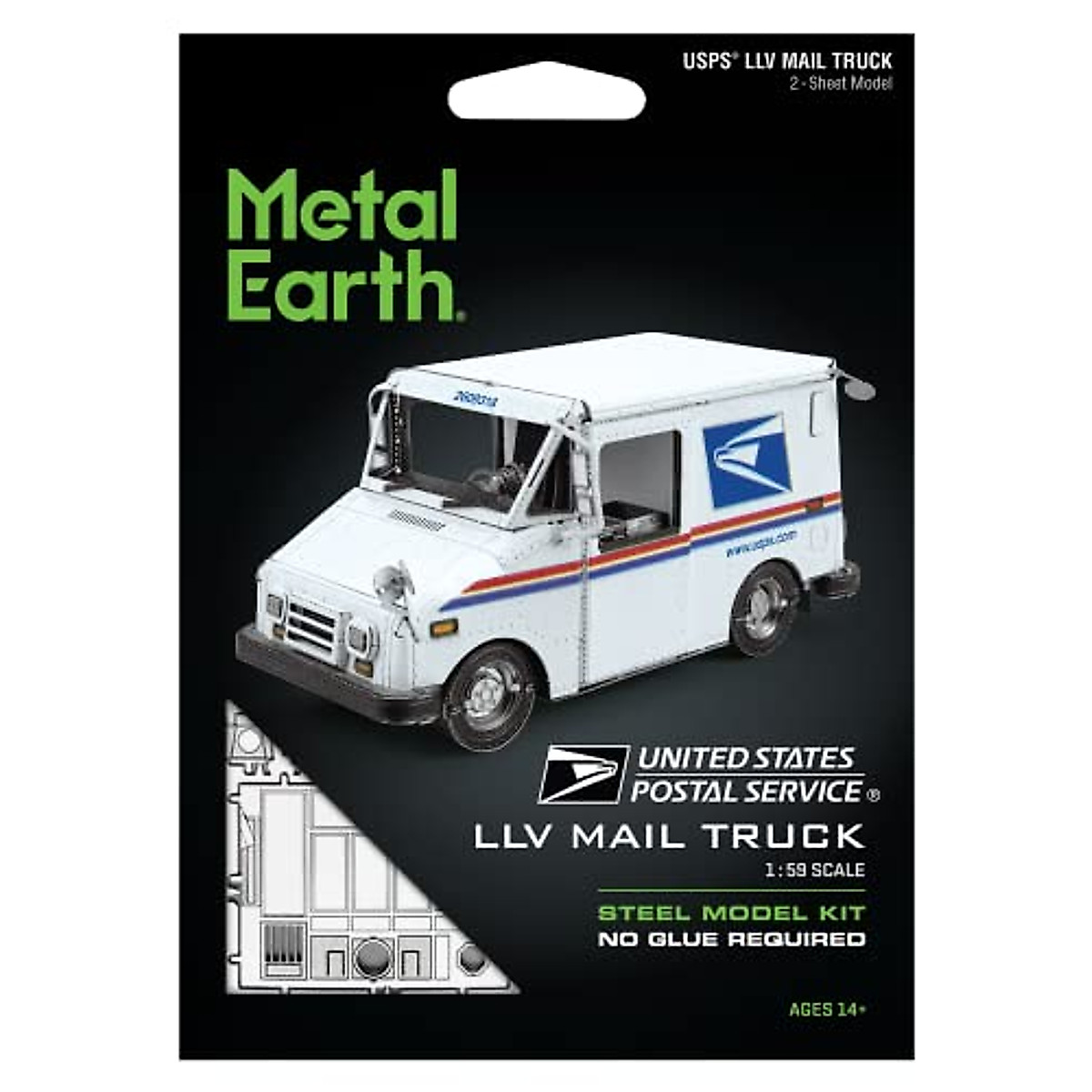 Metal Earth USPS LLV Mail Truck 3D Metal Model Kit Fascinations
